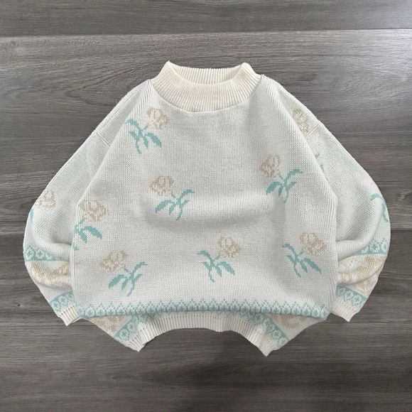Kate Collins | Sweaters | Vintage Flower Sweater Adult Small Cute ...